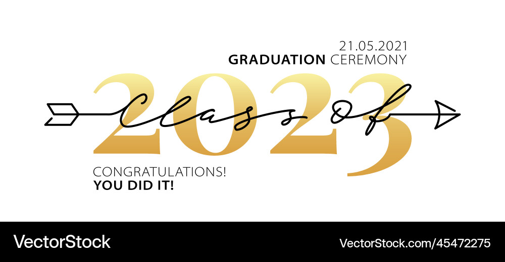 Graduation ceremony class of 2023 modern Vector Image