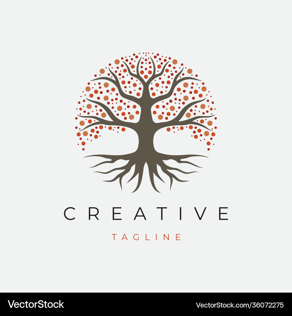 Life tree logo design Royalty Free Vector Image