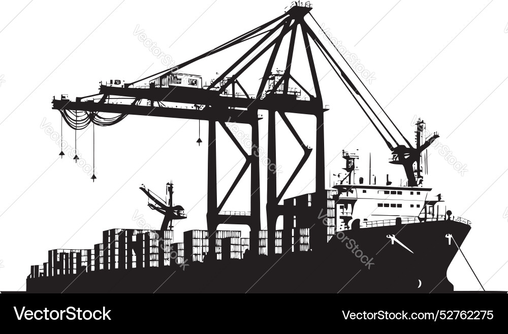 Maritime musings industrial ship loading icon Vector Image
