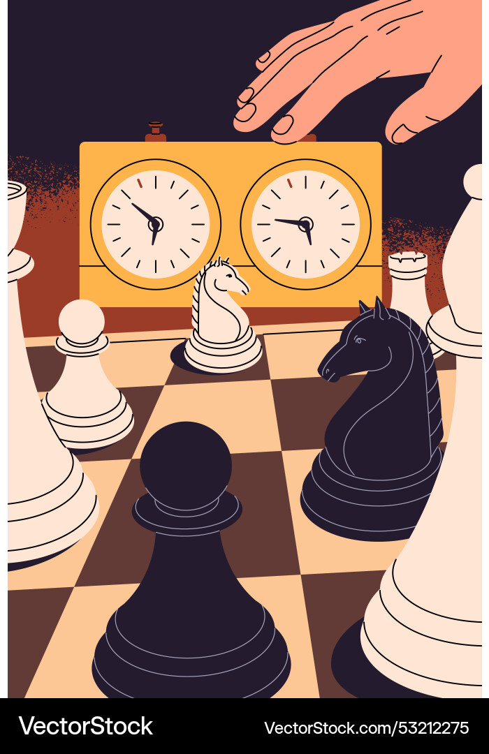 People play chess tactic board game with figures Vector Image