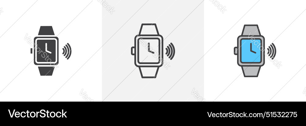 Smartwatch icon set wearable digital electronic Vector Image