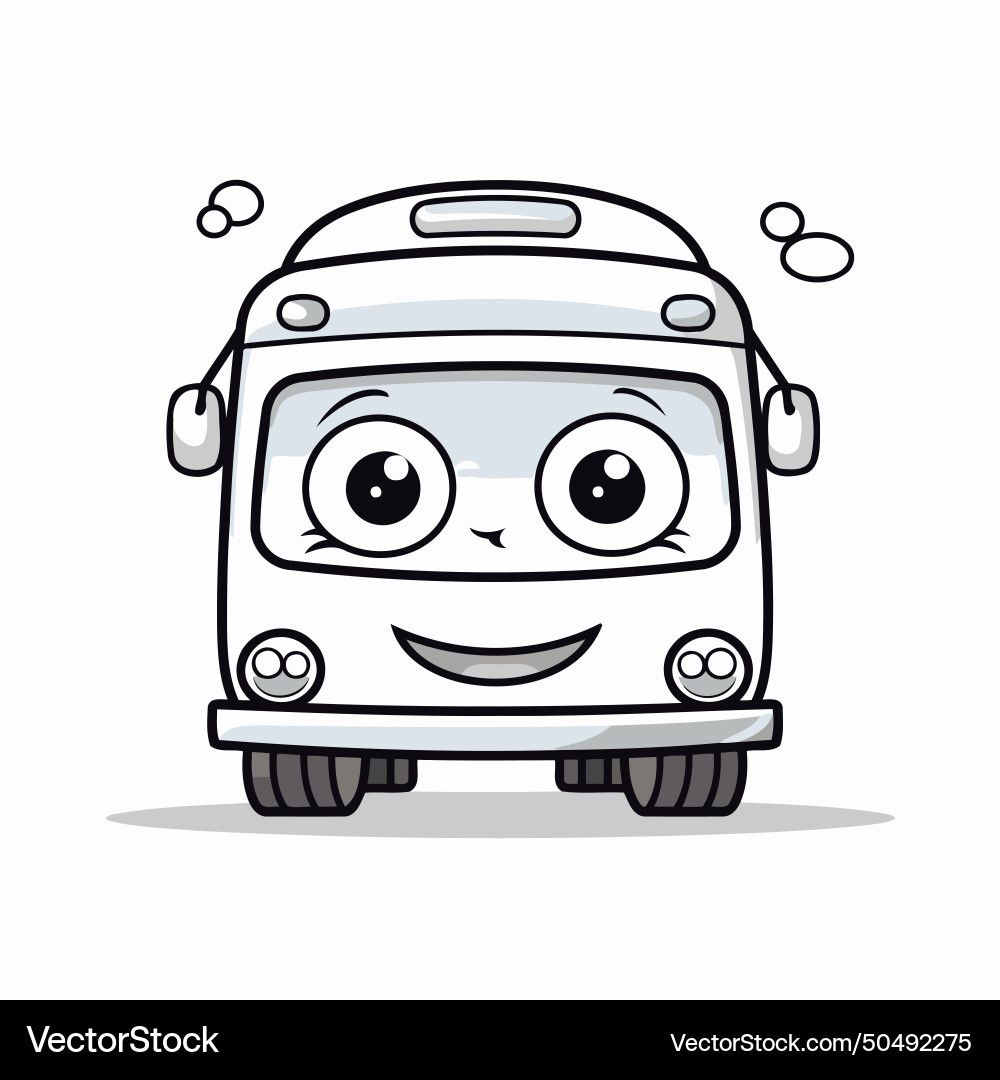 Smiling bus cartoon character mascot Royalty Free Vector