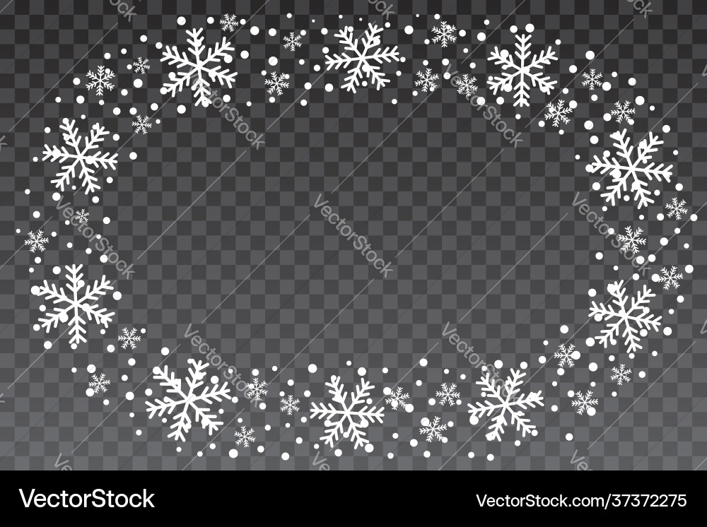 Snow border frame christmas texture isolated Vector Image