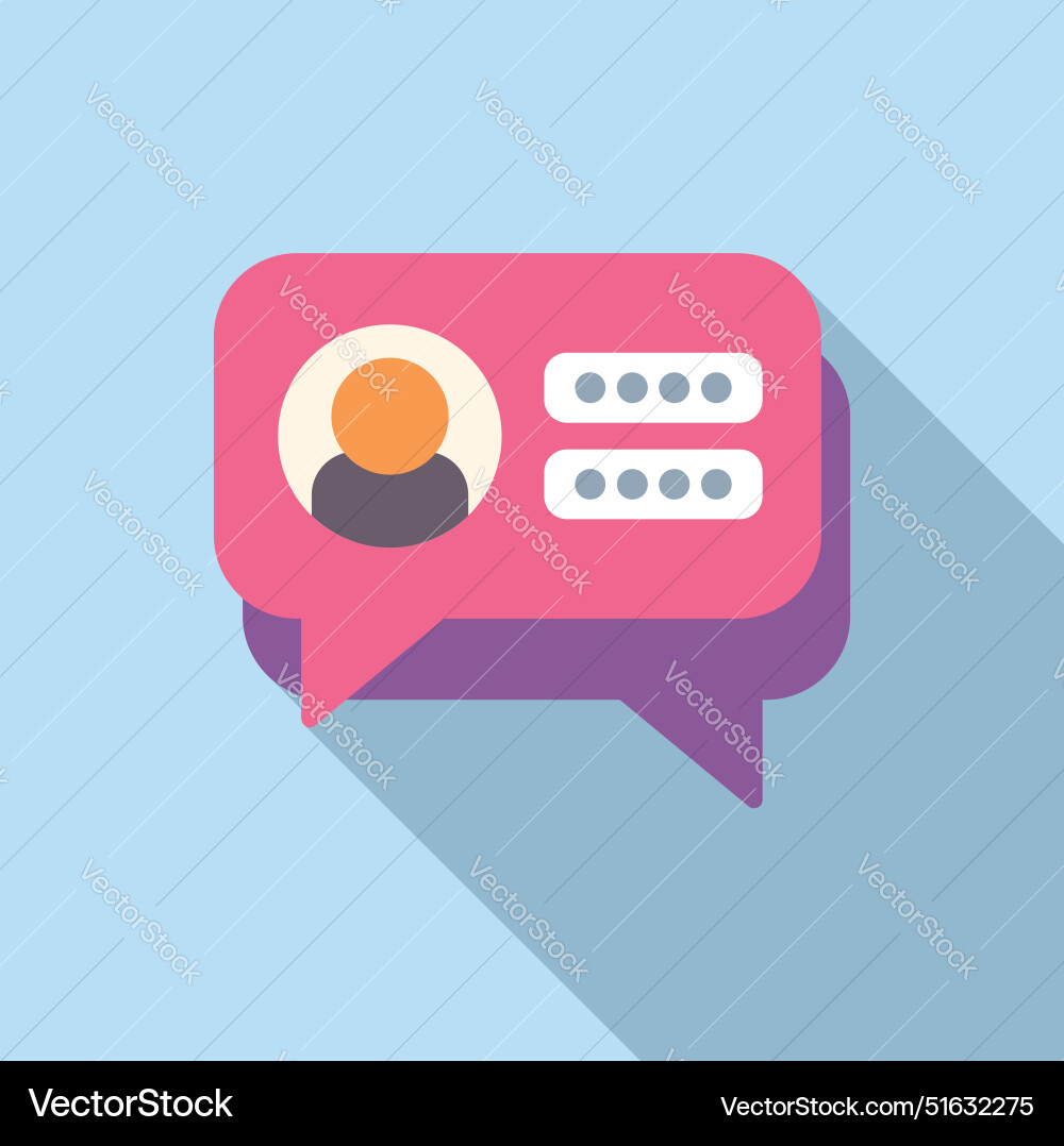 Speech bubble displaying user profile Royalty Free Vector