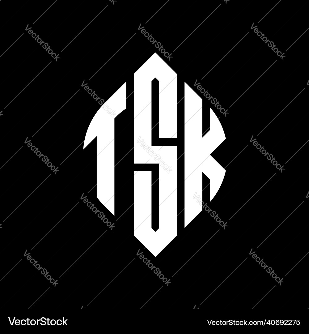 Tsk circle letter logo design Royalty Free Vector Image