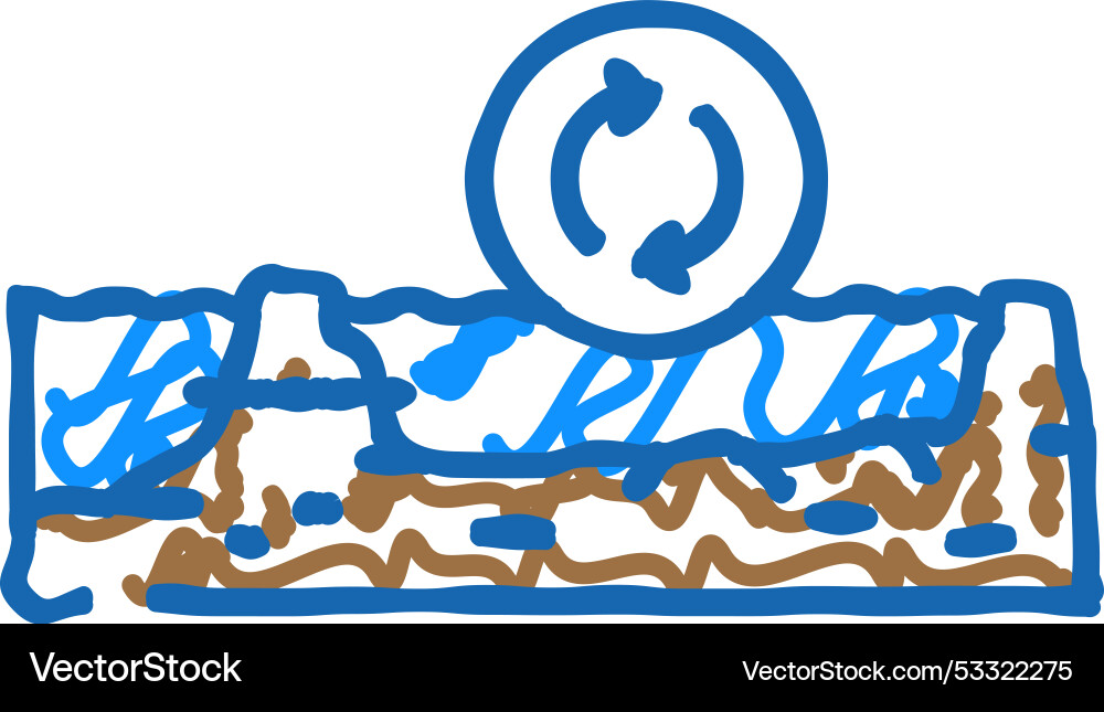 Wetland restoration environmental icon doodle Vector Image