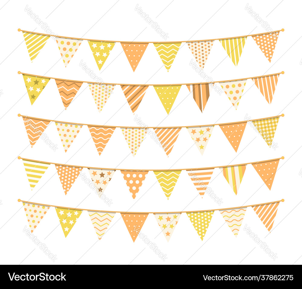 Yellow bunting Royalty Free Vector Image - VectorStock