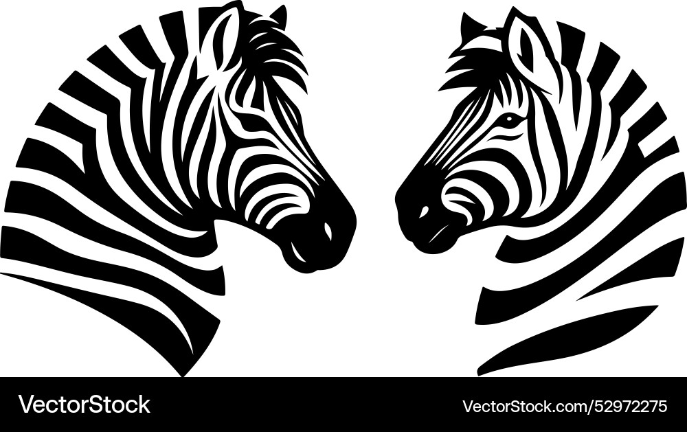 Zebra head logo black icon design 4 Royalty Free Vector