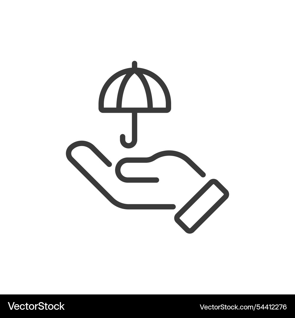 Care insurance icon in line design Royalty Free Vector Image