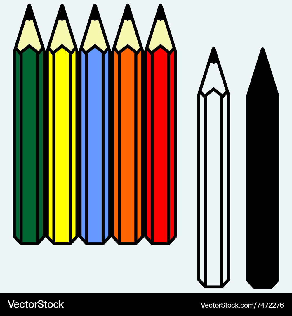 Colorful set of pencils Royalty Free Vector Image