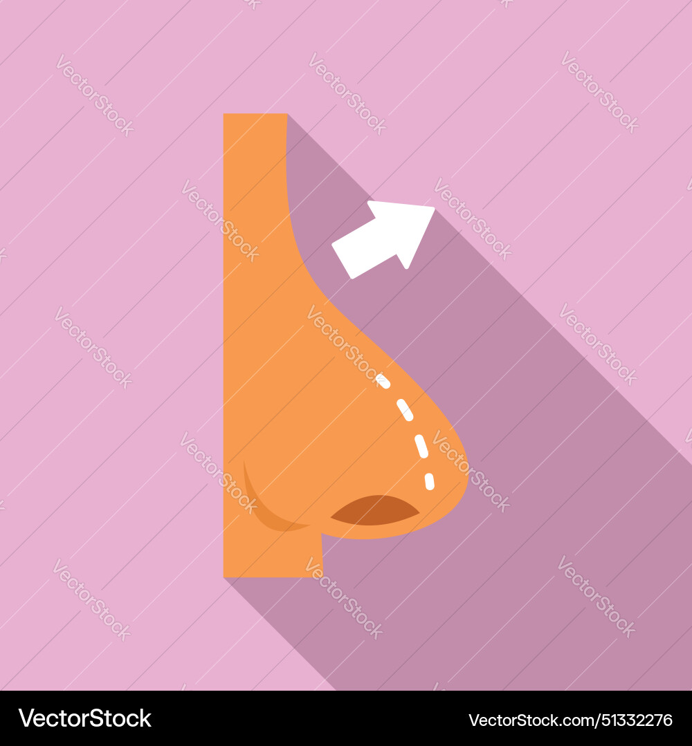 Flat design icon depicting a nose with congestion Vector Image