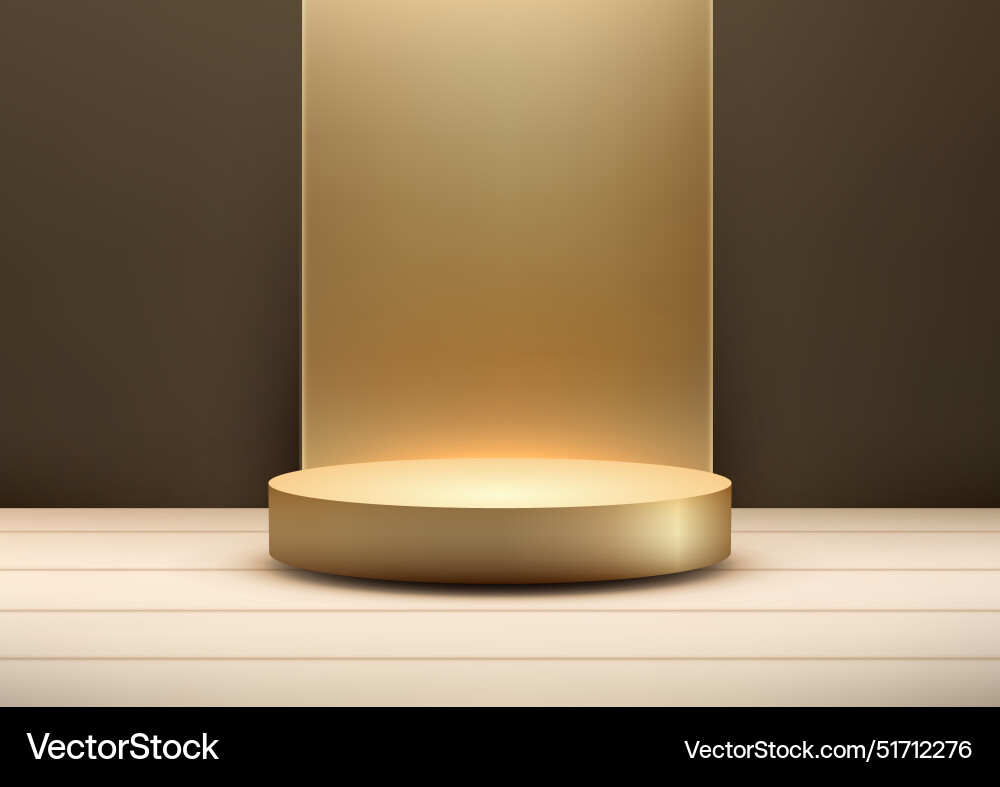 Luxurious 3d gold podium with golden backdrop Vector Image