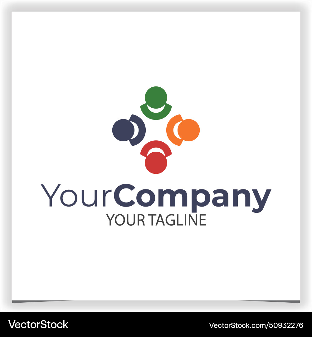 Meet group logo design template Royalty Free Vector Image
