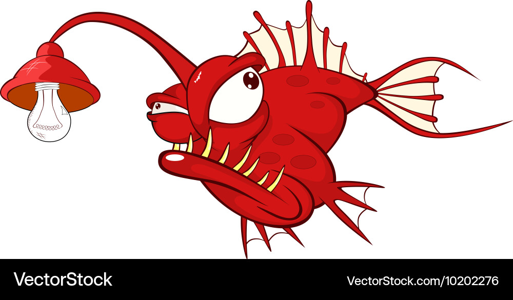 Monk fish cartoon character Royalty Free Vector Image