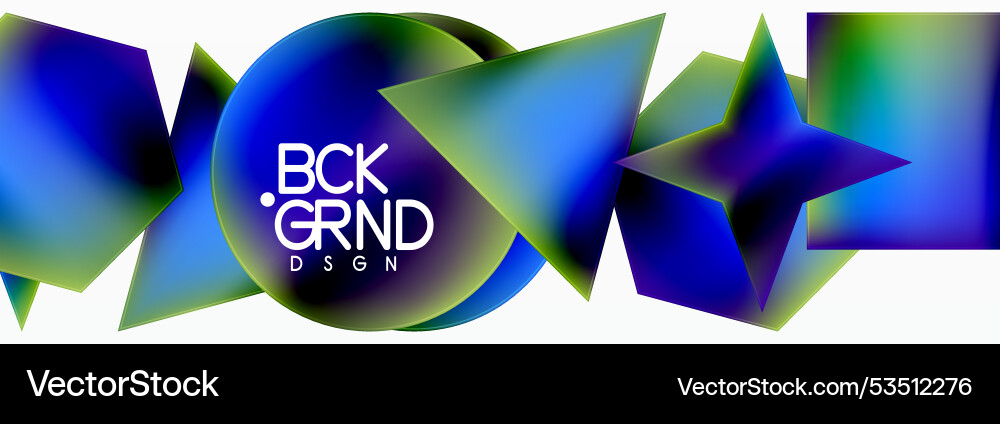 Neon color geometric shapes square triangle circle