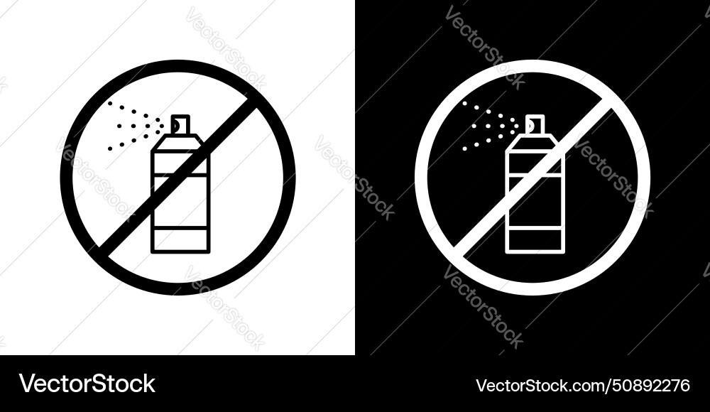 No spray can allowed sign icon set aerosol red Vector Image