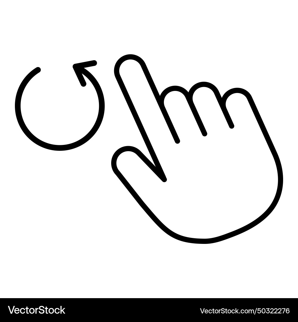 Rotate hand gesture flat icon isolated on white Vector Image
