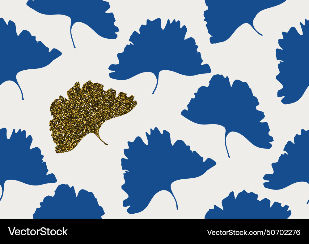 Seamless pattern with ginkgo biloba leaves Vector Image