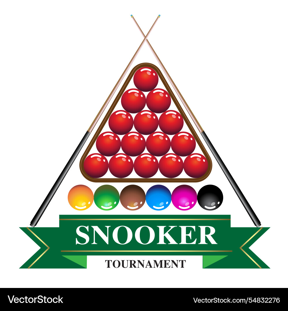 Snooker tournament logo Royalty Free Vector Image