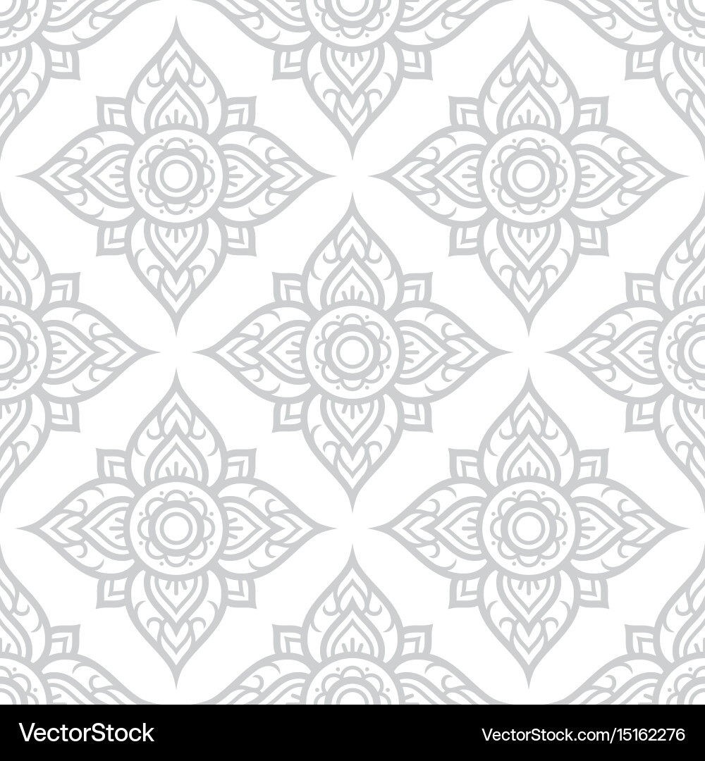 Thai Floral Seamless Pattern Royalty Free Vector Image