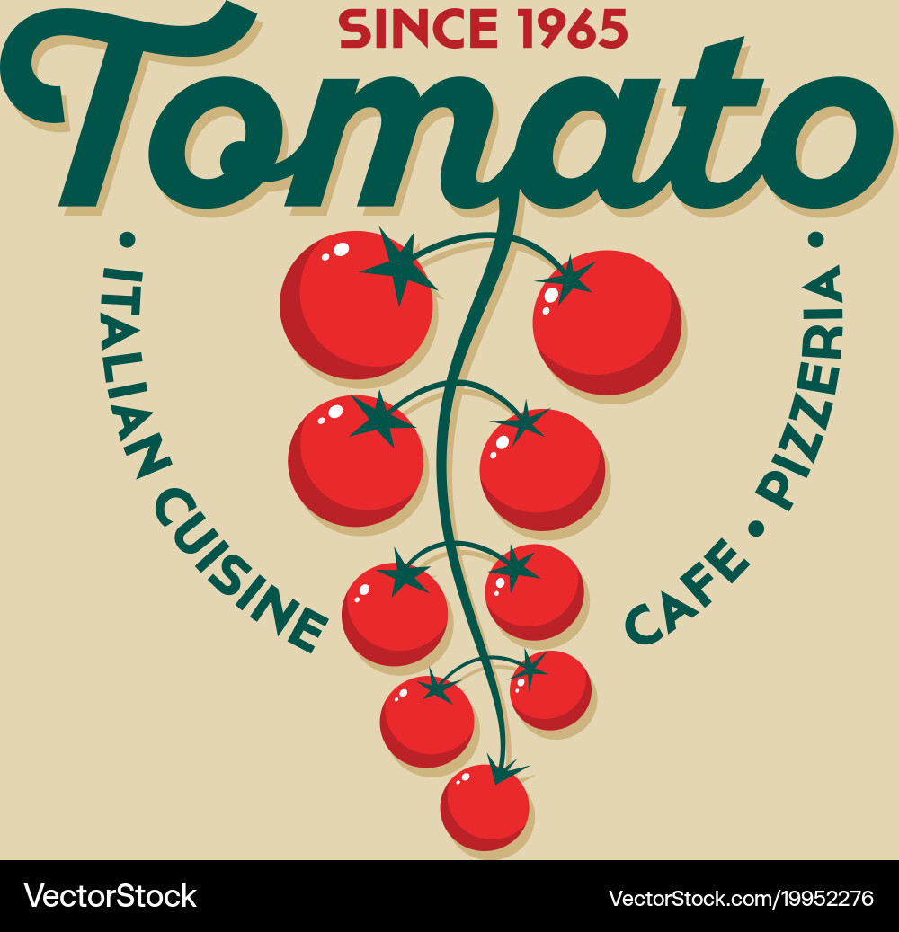 Tomato Italian Restaurant Logo Royalty Free Vector Image