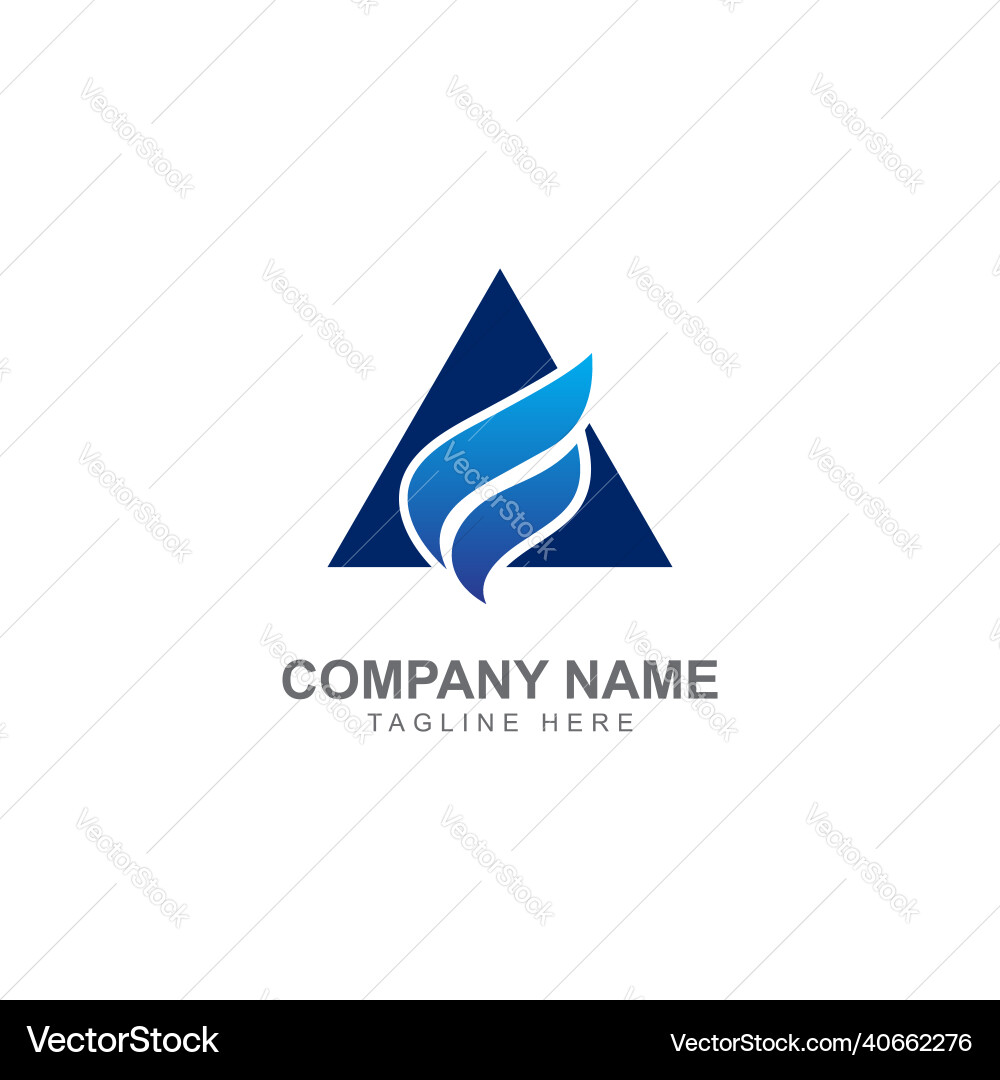 Triangle wave company logo Royalty Free Vector Image