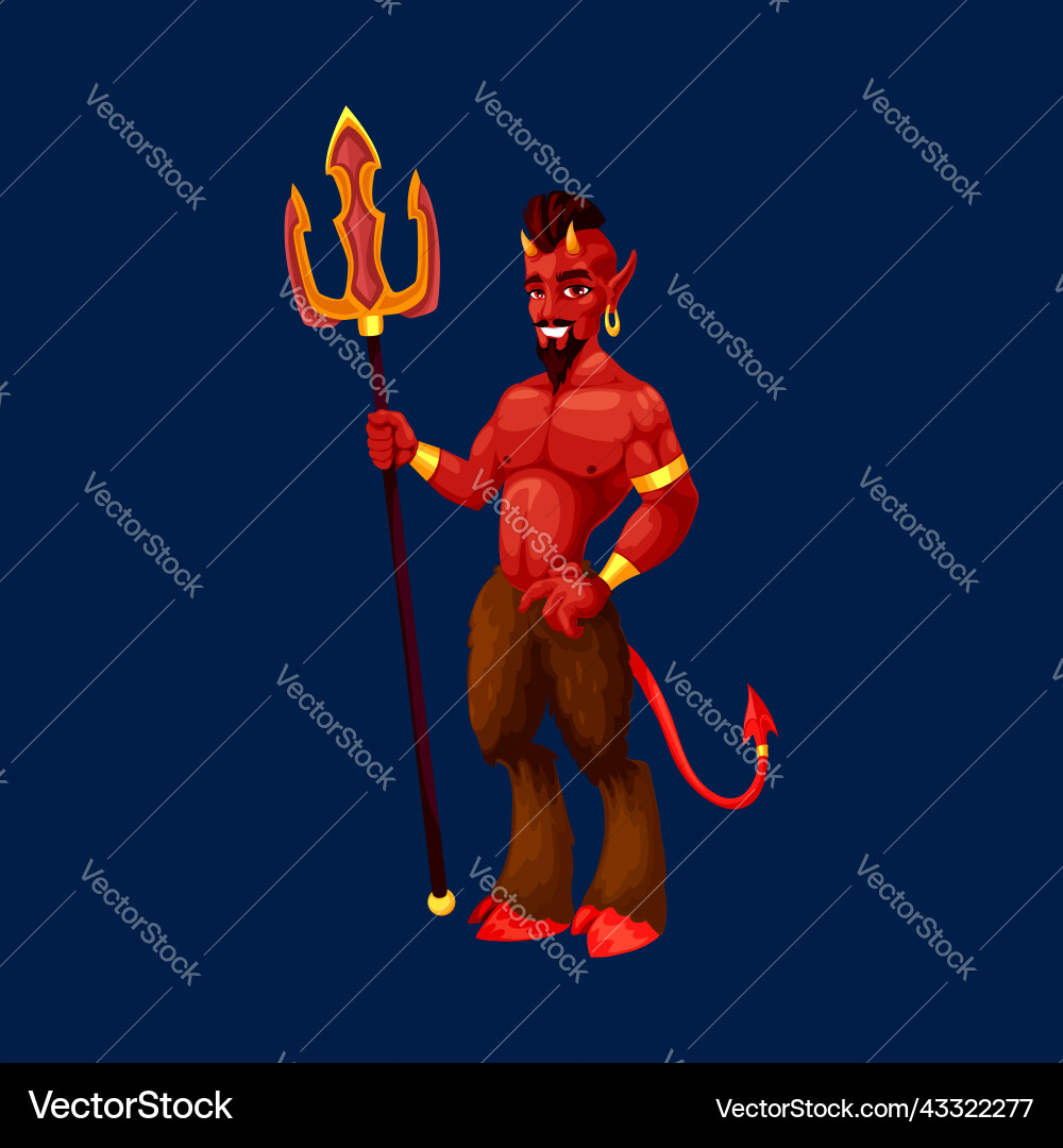 Cartoon devil spooky halloween character imp Vector Image