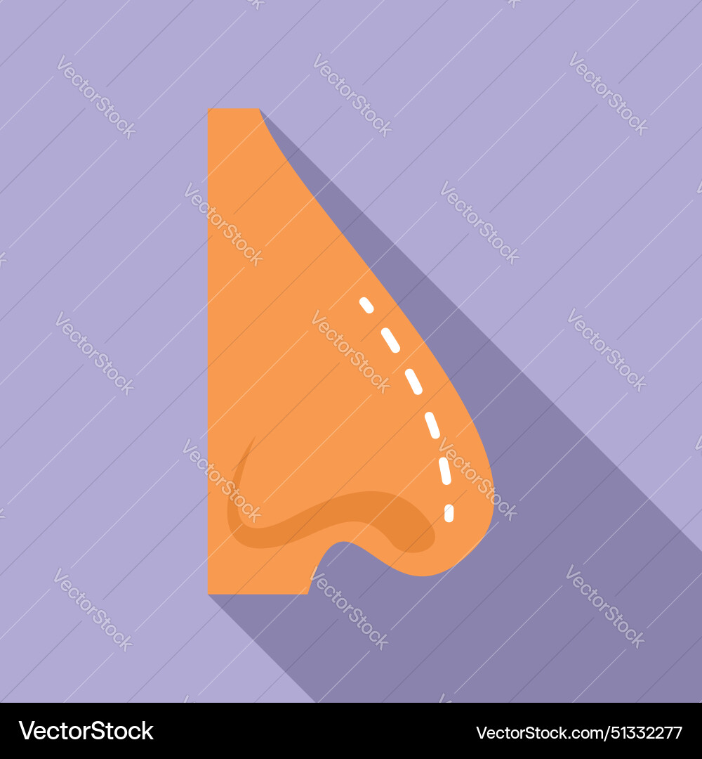 Cartoon nose on purple background Royalty Free Vector Image