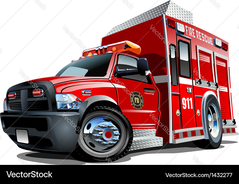 Cartoon rescue truck Royalty Free Vector Image