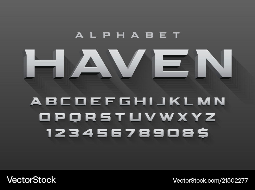 Condensed original display font design Royalty Free Vector