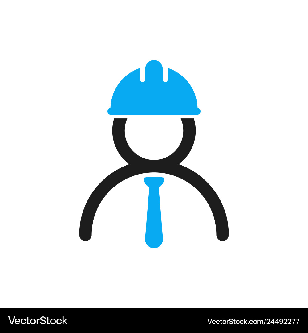 Engineer icon stylized logo of human Royalty Free Vector
