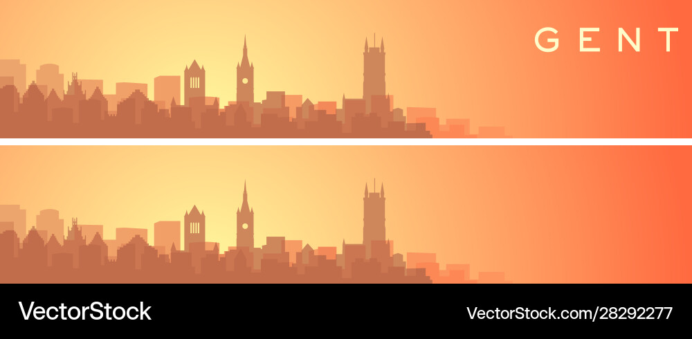 Ghent beautiful skyline scenery banner Royalty Free Vector