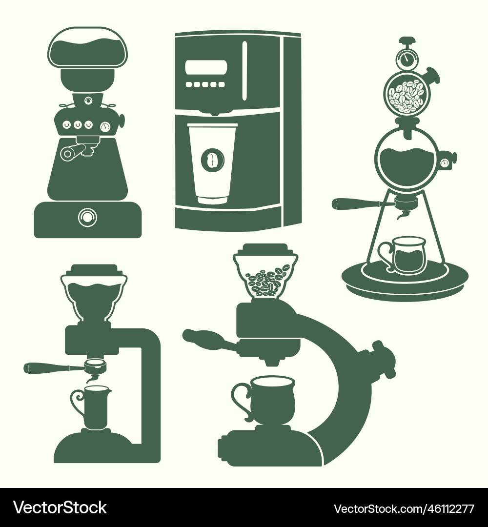 Green coffee machine Royalty Free Vector Image