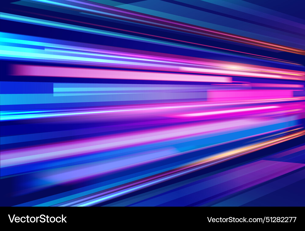 High speed light lines trails with motion blur Vector Image