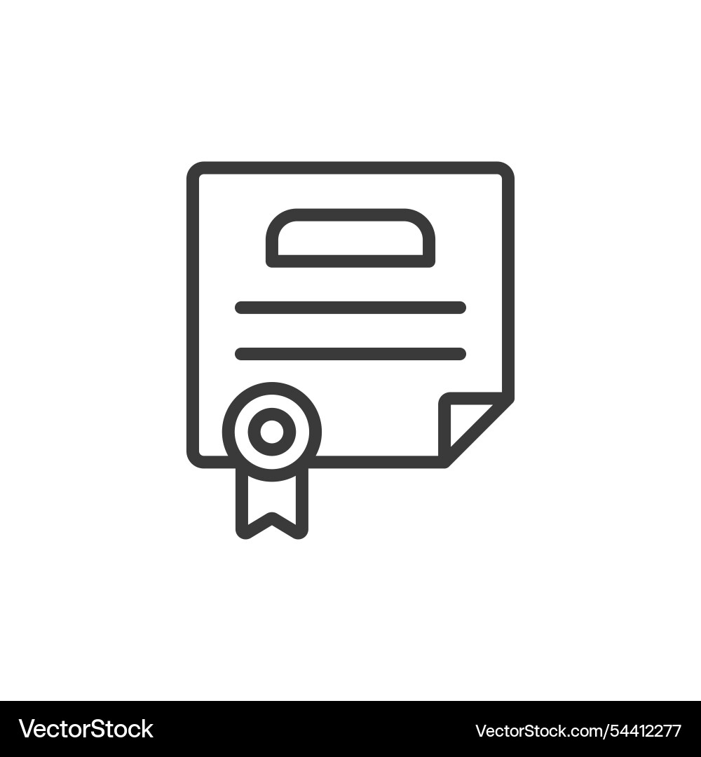 Insurance certificate icon in line design Vector Image