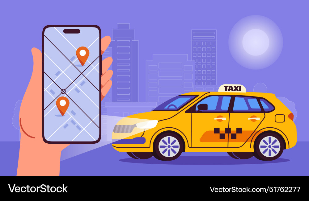Night taxi order Royalty Free Vector Image - VectorStock