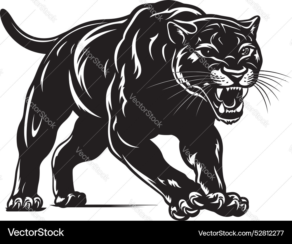 Rapid rampage running panther icon sprinting Vector Image