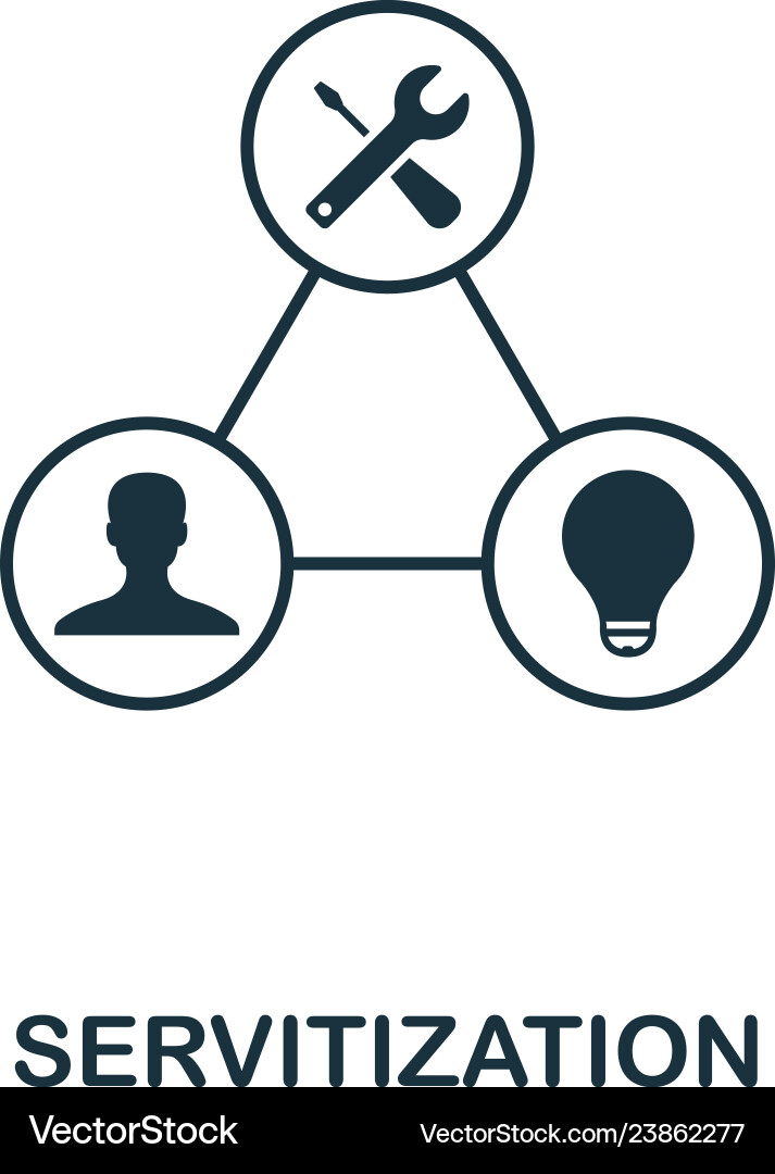 Servitization icon thin line style industry 40 Vector Image