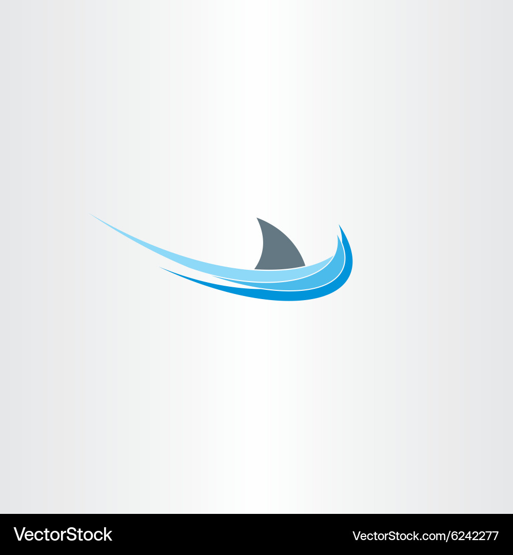 Shark Wave Icon - Ocean Royalty Free Vector Image
