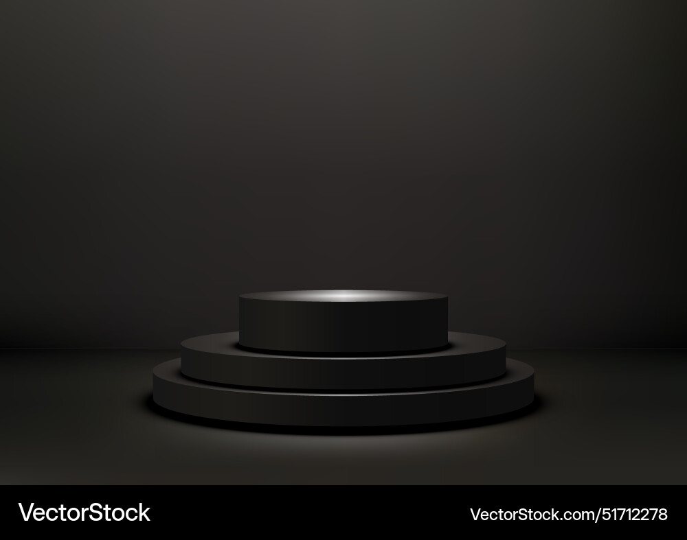 3d black three tiered podium award ceremony on Vector Image