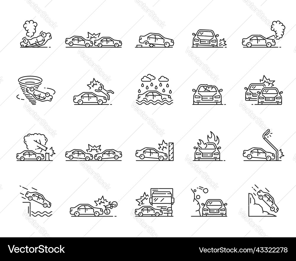 Car Damage After Disaster Royalty Free Vector Image