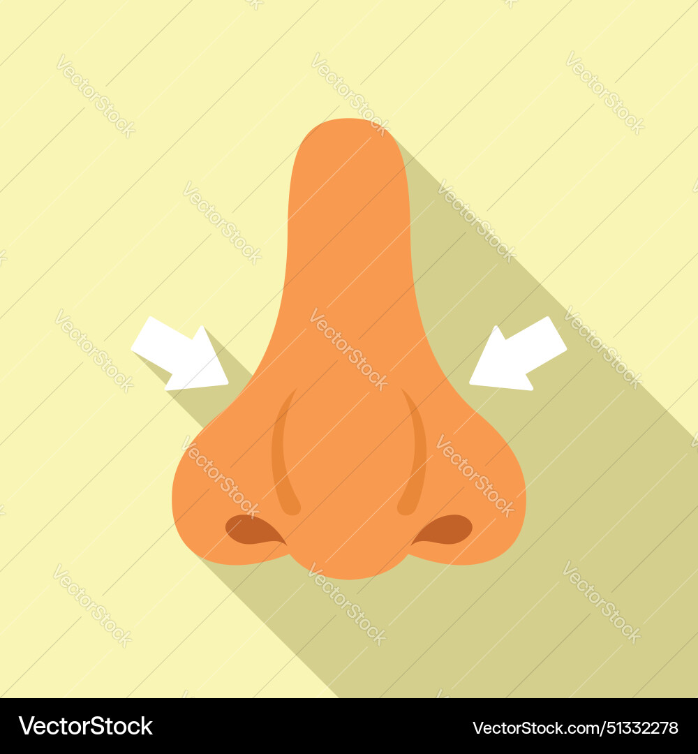 Cartoon nose with shadow on pastel background Vector Image