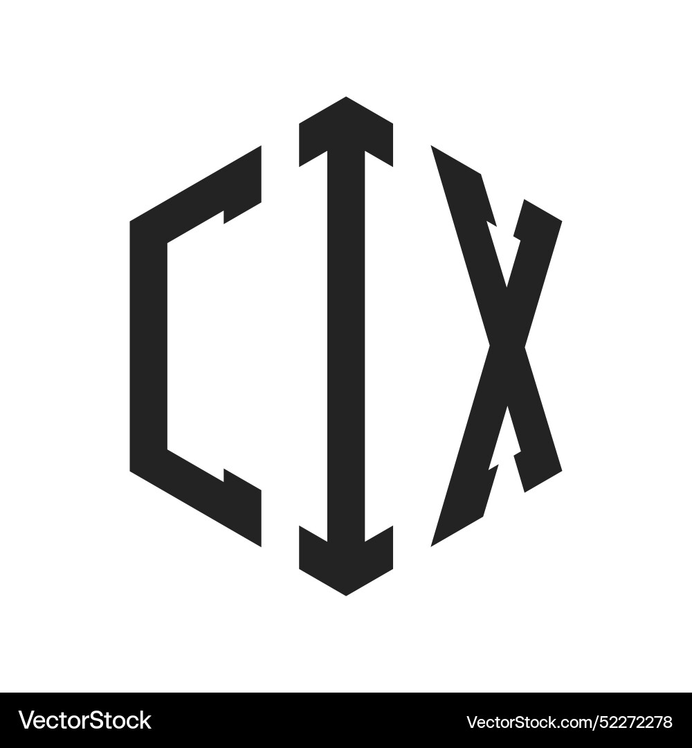 Cix logo design initial letter monogram Royalty Free Vector