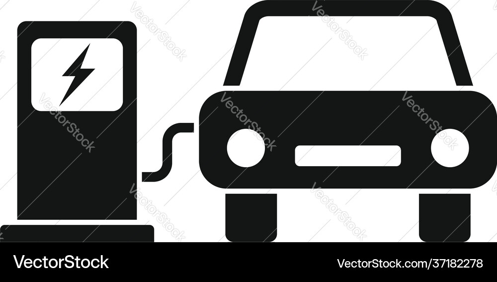 Eco car energy icon simple style Royalty Free Vector Image