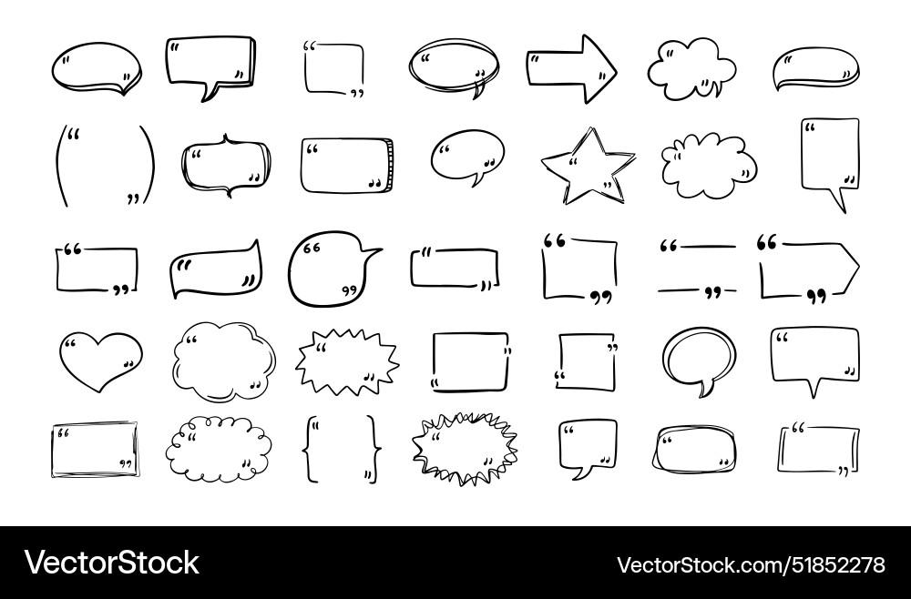 Hand Drawn Speech Bubbles Royalty Free Vector Image