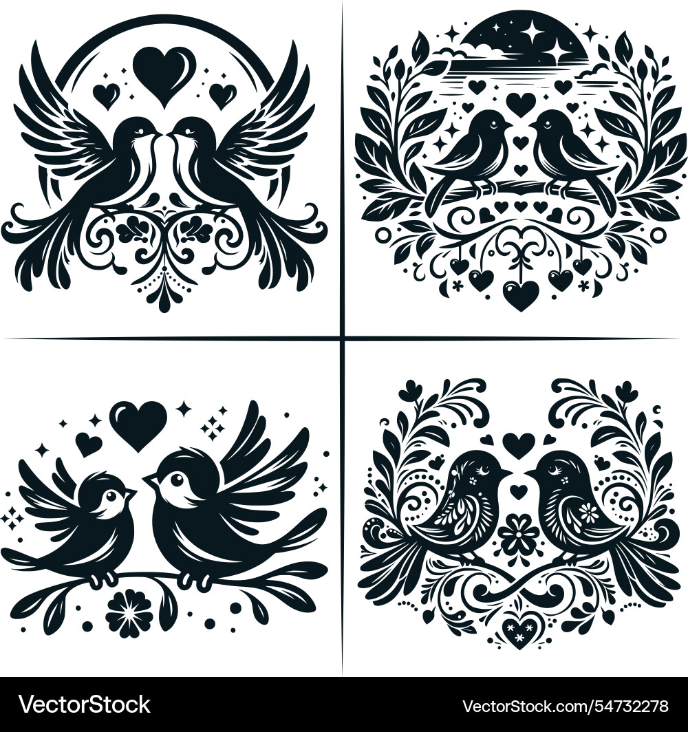Love birds filesvalentines day bird couple Vector Image