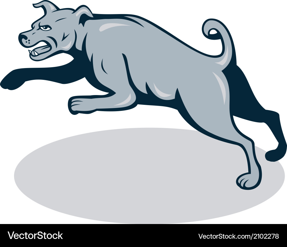 Mastiff dog mongrel jumping cartoon Royalty Free Vector