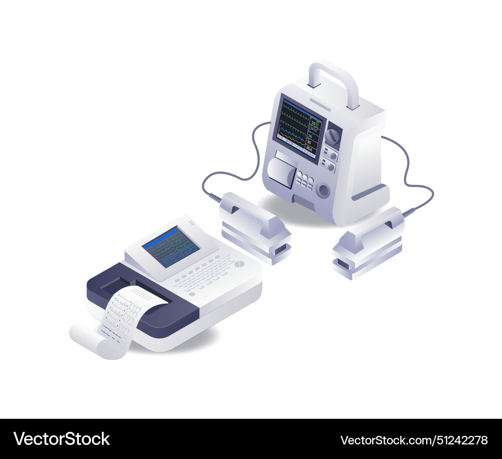 Medical doctor device heart pacemaker technology Vector Image