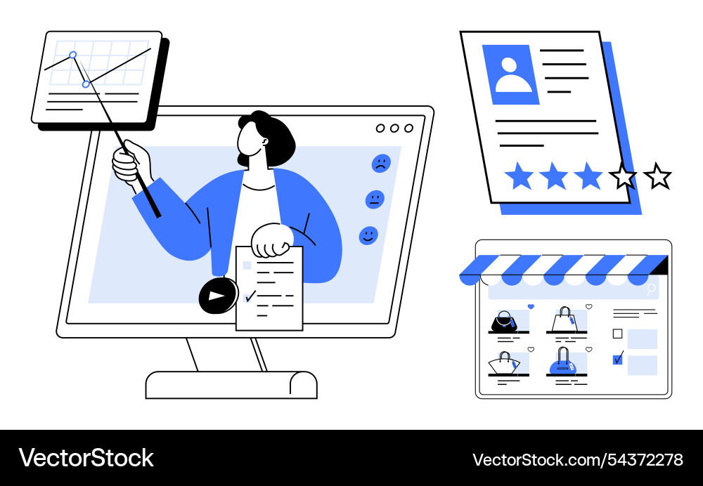Online learning and evaluation with a teacher Vector Image