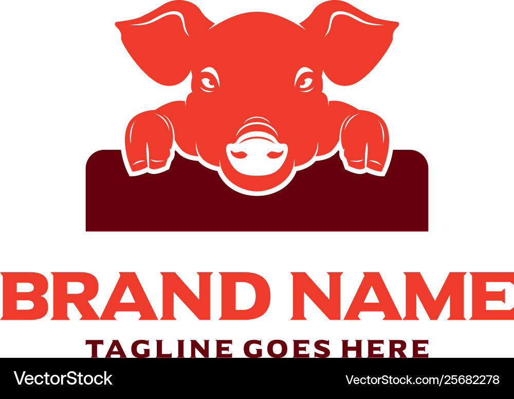 Pig head logo Royalty Free Vector Image - VectorStock